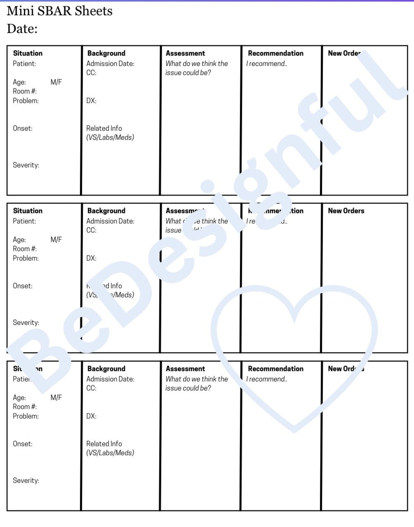 The Nurses Best Friend Bundle Med Surg/icu Report/sbar Sheet Bundle - Etsy