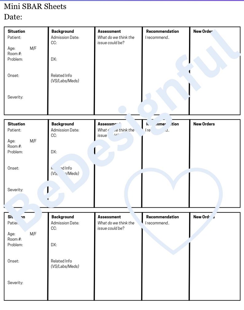 The Nurses Best Friend Bundle Med Surg/icu Report/sbar Sheet Bundle - Etsy
