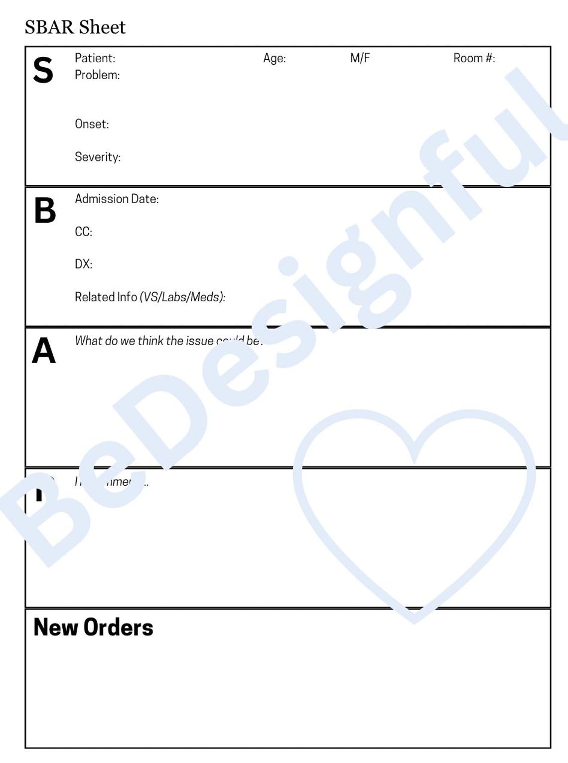 The Nurses Best Friend Bundle Med Surg/icu Report/sbar Sheet Bundle - Etsy