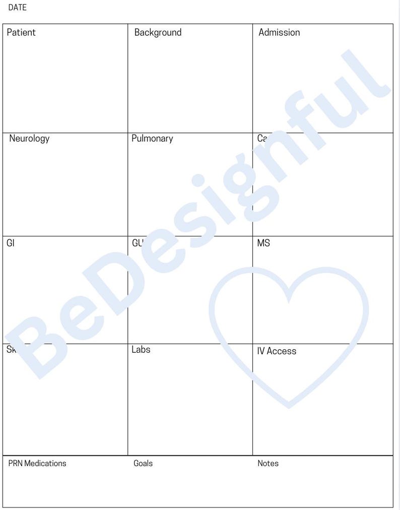 The Nurses Best Friend Bundle Med Surg/icu Report/sbar Sheet Bundle - Etsy