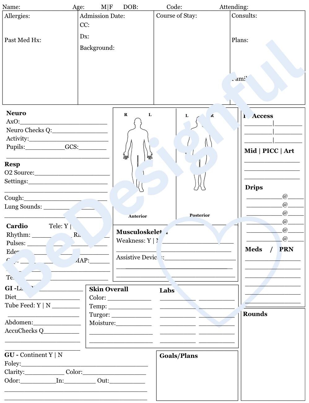 The Nurses Best Friend Bundle Med Surg/icu Report/sbar Sheet Bundle - Etsy
