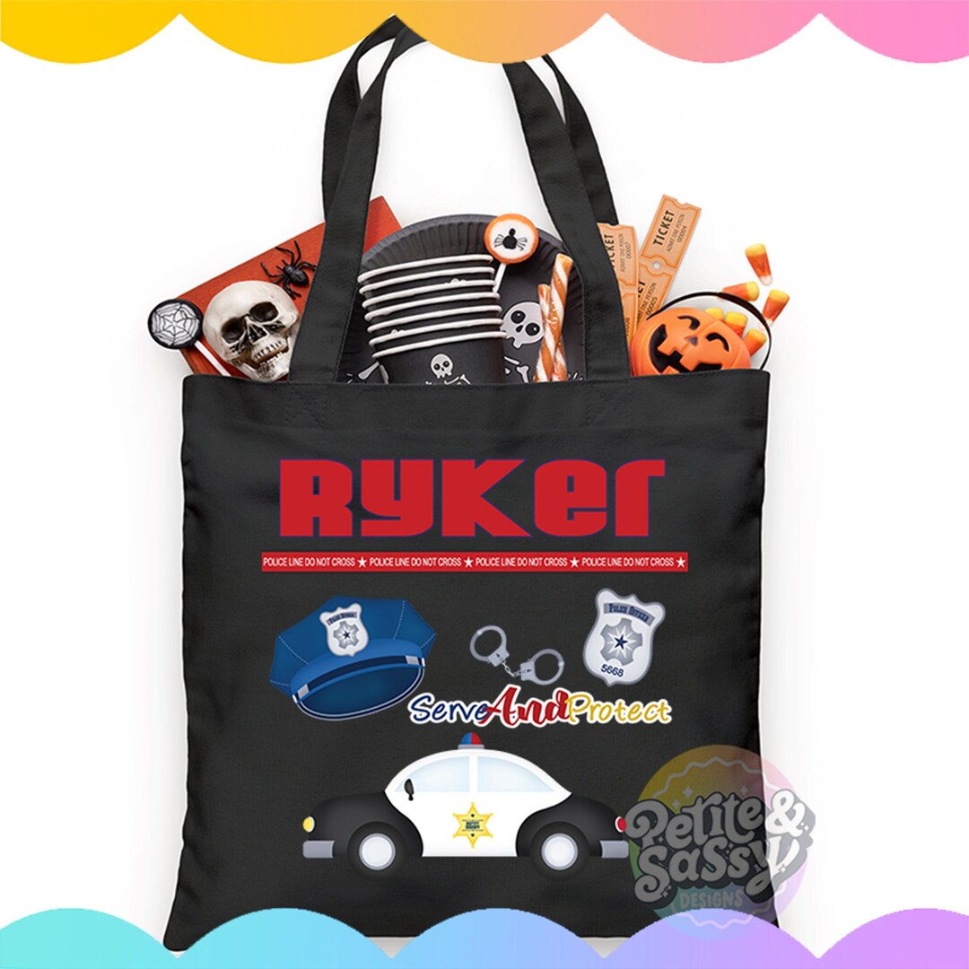 Personalized Police Patrol Car Police Theme Trick or Treat Bag - Etsy