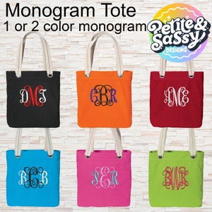 Trendy Shoulder Tote Bag With Personalized Initial Dots and Monogram ...