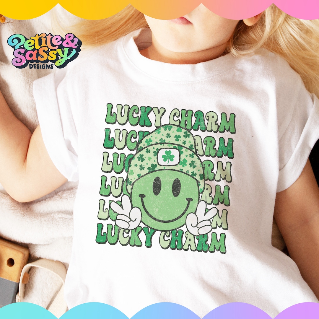 Lucky Charm Smiley Face St. Patrick's Day Long Sleeve Shirt for Kids - Etsy