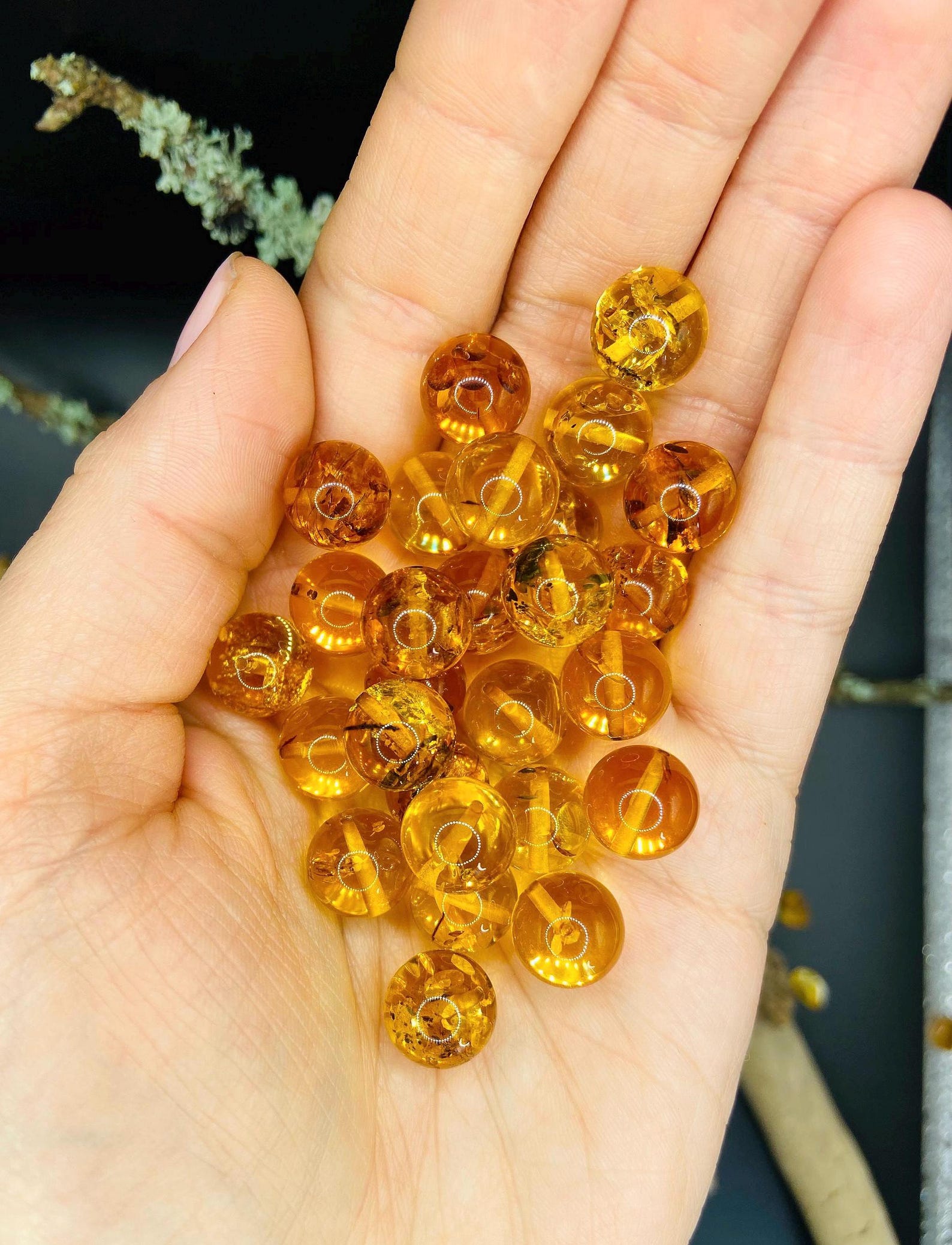 Large Yellow Amber Beads, Perfect Round Baltic Amber Beads, Lemon Amber ...