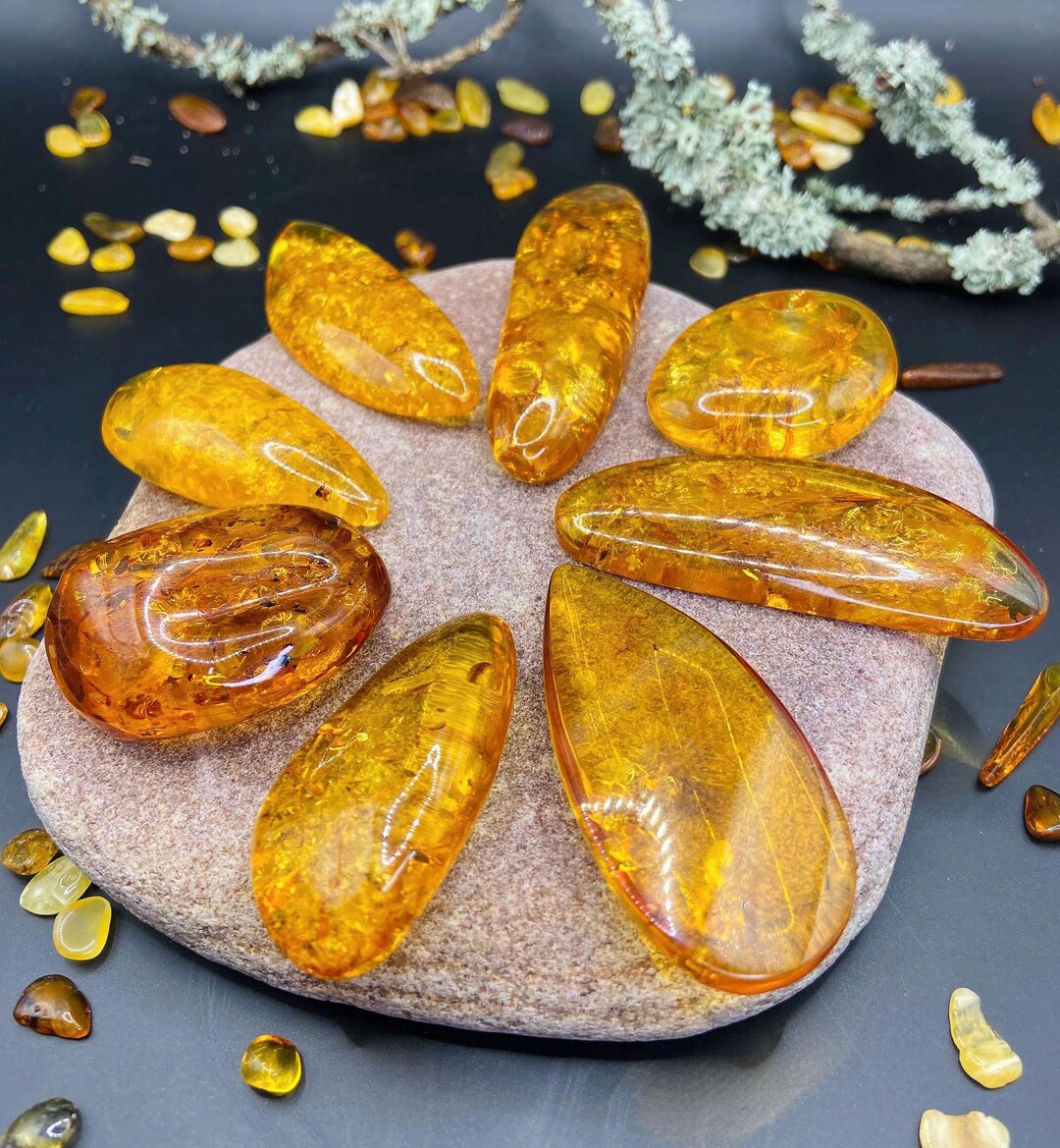 Baltic Amber Cabochons, 5-9 Gram Amber Stones, Polished Amber Gems for ...