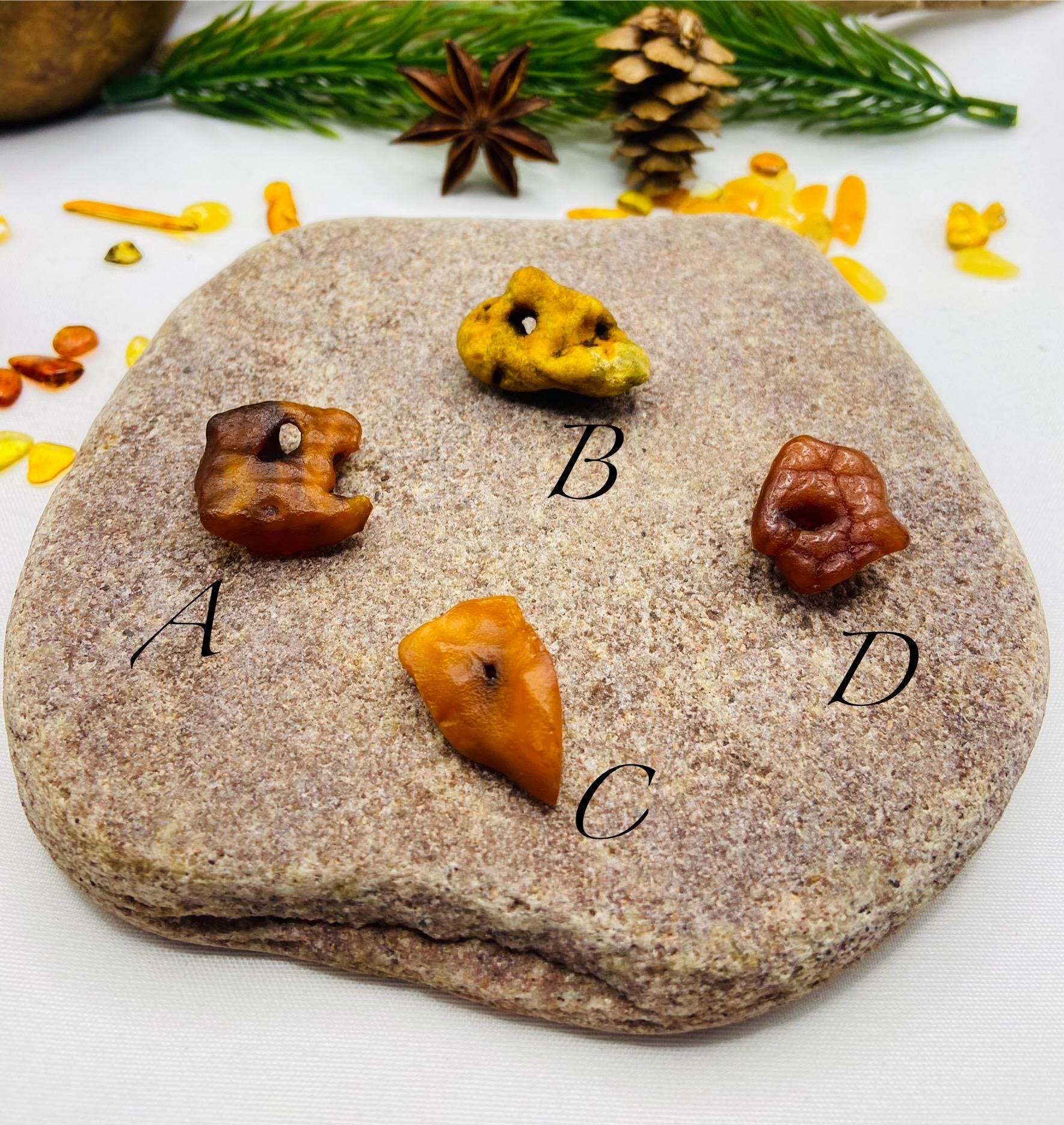 Raw Baltic Amber Odin Stones, 4 Types Original Amber Wishing Rocks - Etsy