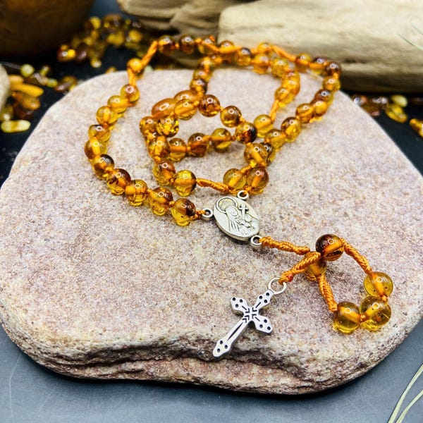 Natural Amber Prayer - Etsy UK
