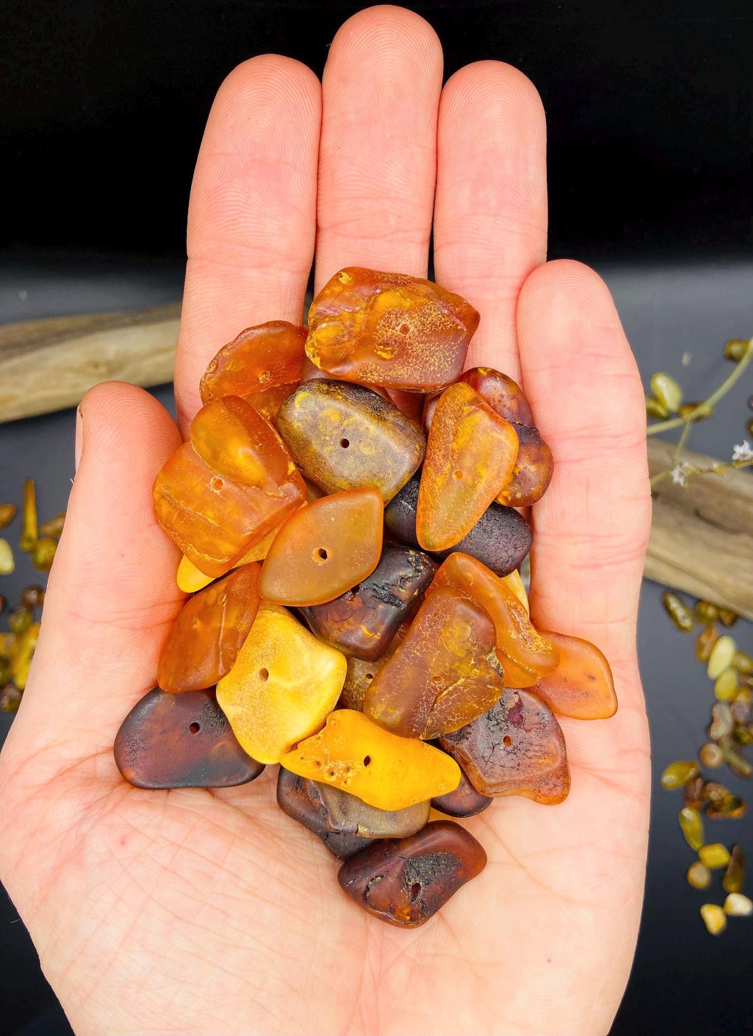 Multicolor Amber Nugget Large Beads, Baltic Amber Big Chip Pieces for ...