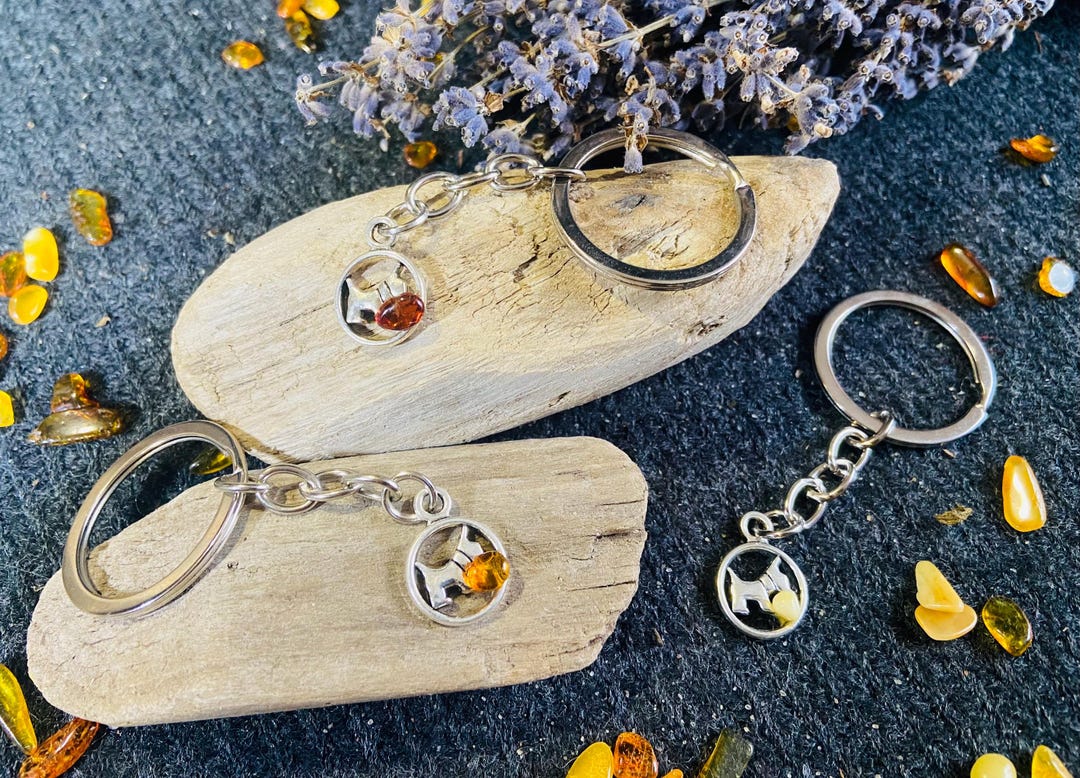 Unique Amber Keychain, Natural Baltic Amber Keyring, Cute & Creative ...