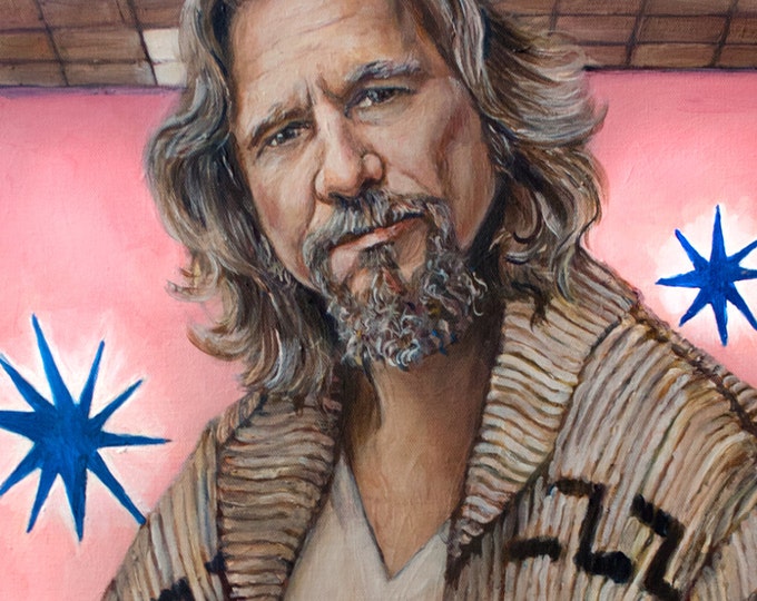 The Dude Acrylic Portrait Painting Print the Big Lebowski Jeff Bridges ...