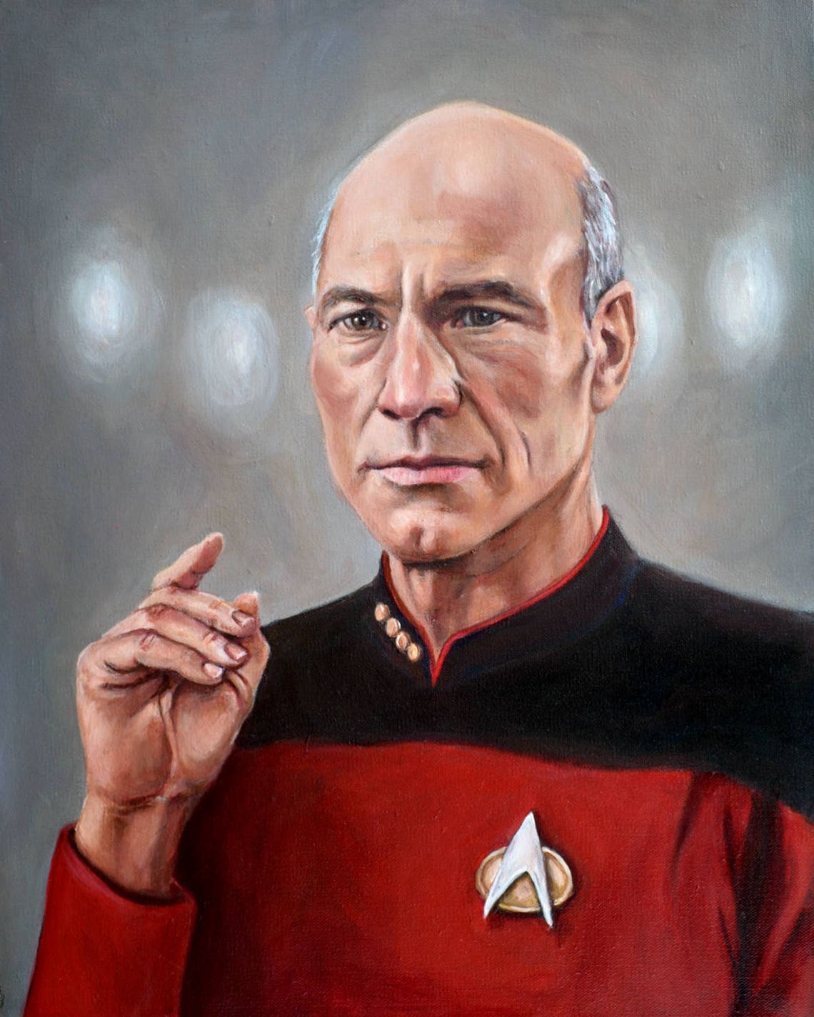 Captain Picard Star Trek TNG fine art print Jean Luc | Etsy