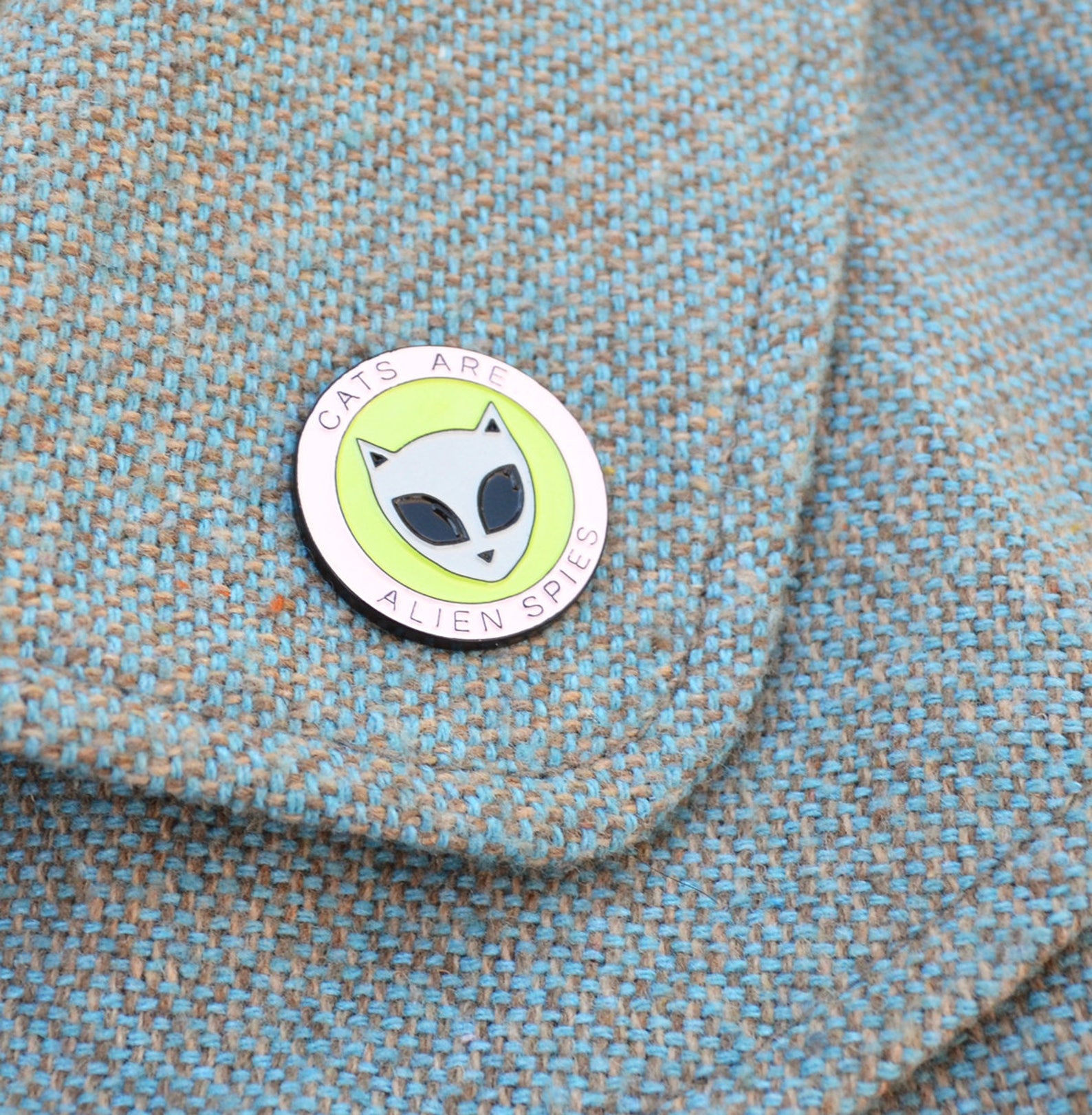 Cats Are Alien Spies Enamel Lapel Pin Funny Enamel Pin UFO | Etsy