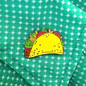Taco Enamel Pin - Lapel Pin Taco Illustration - Beef Cheese Lettuce ...
