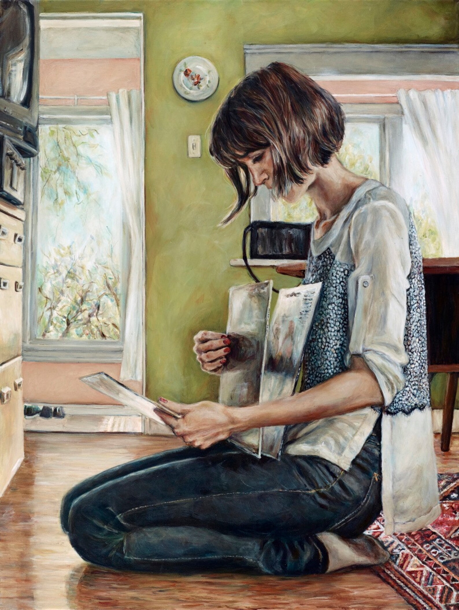 Record Selection - Fine Art Painting Reproduction Print - Realism ...
