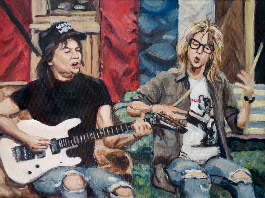 Party Time - Waynes World Painting Print - Wayne and Garth - 1990s ...