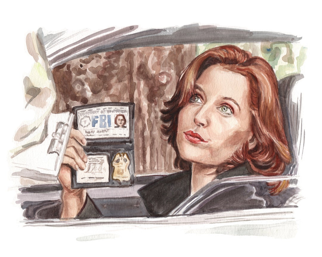 Agent Scully - Gillian Anderson Portrait Painting - Dana Scully X-files ...