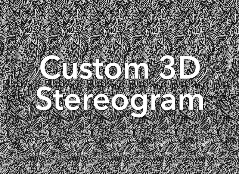 Custom Stereogram Custom Text or Image Hidden in a 3D | Etsy