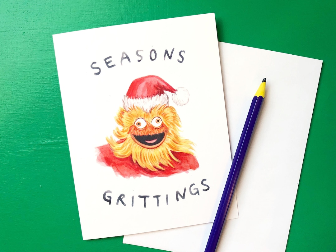Seasons Grittings Gritty Christmas Card NHL Philadelphia Flyers Hockey ...