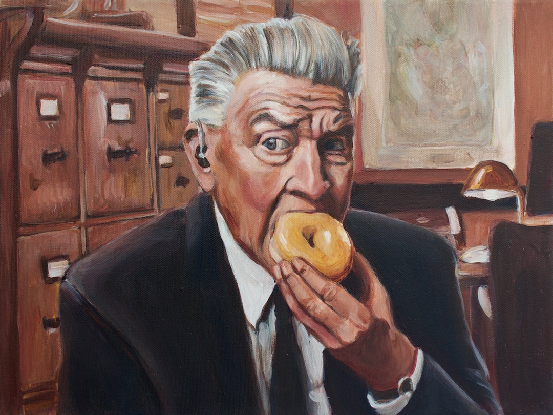 David Lynch Eats a Donut – Twin Peaks Art Print - Etsy