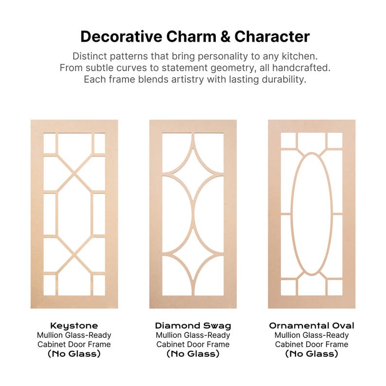 Diamond Swag Mullion Glass-ready Cabinet Doors - Etsy