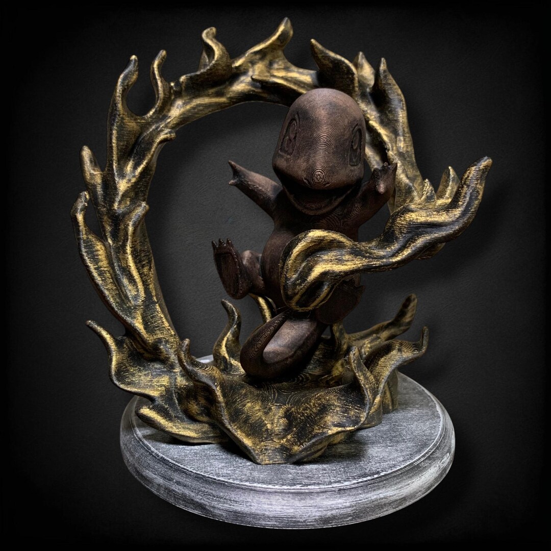 3D Printed Hand-painted Charmander Statue Decor Gift - Etsy