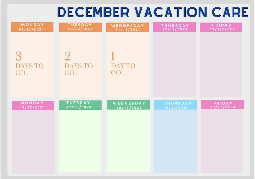 Vacation Care Template OSHC OOSH School Holidays Planner Summer Camp ...