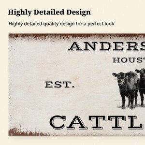 Rustic Cattle Ranch Sign, Family Last Name, Wall Decor, Established ...