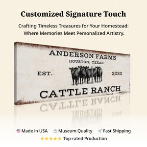 Rustic Cattle Ranch Sign, Family Last Name, Wall Decor, Established ...