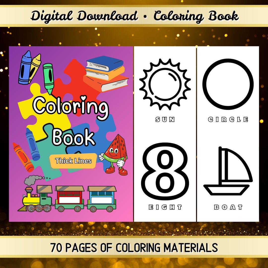 Thick Bold Lines Coloring Pages Kindergarten Preparatory Simple ...
