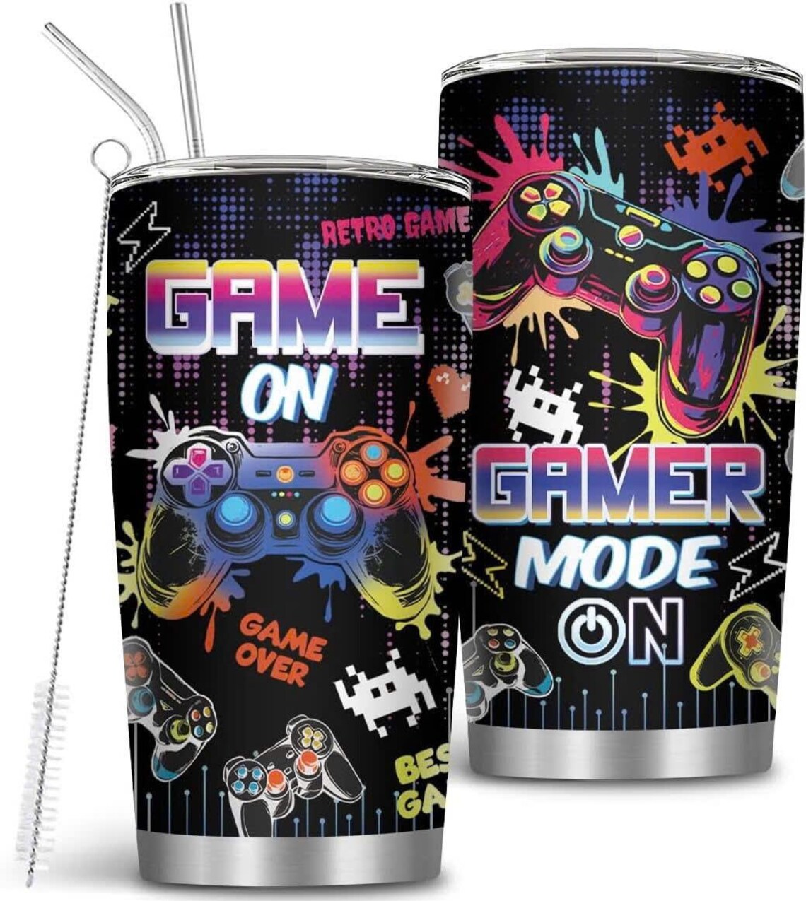 20oz Stainless Steel Gaming Mug With Lid, Gamer Tumbler, Cup Gift for ...