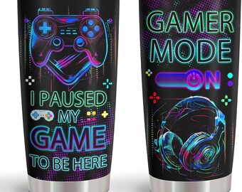 20oz Stainless Steel Gaming Mug With Lid, Gamer Tumbler, Cup Gift for ...