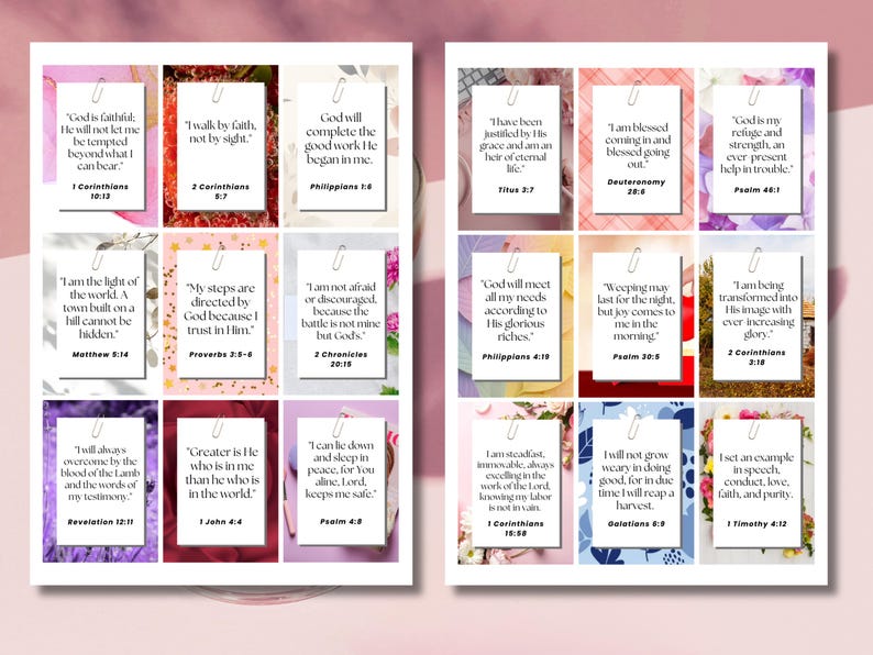 Bible Verse Affirmation Cards Printable for Christian Women ...