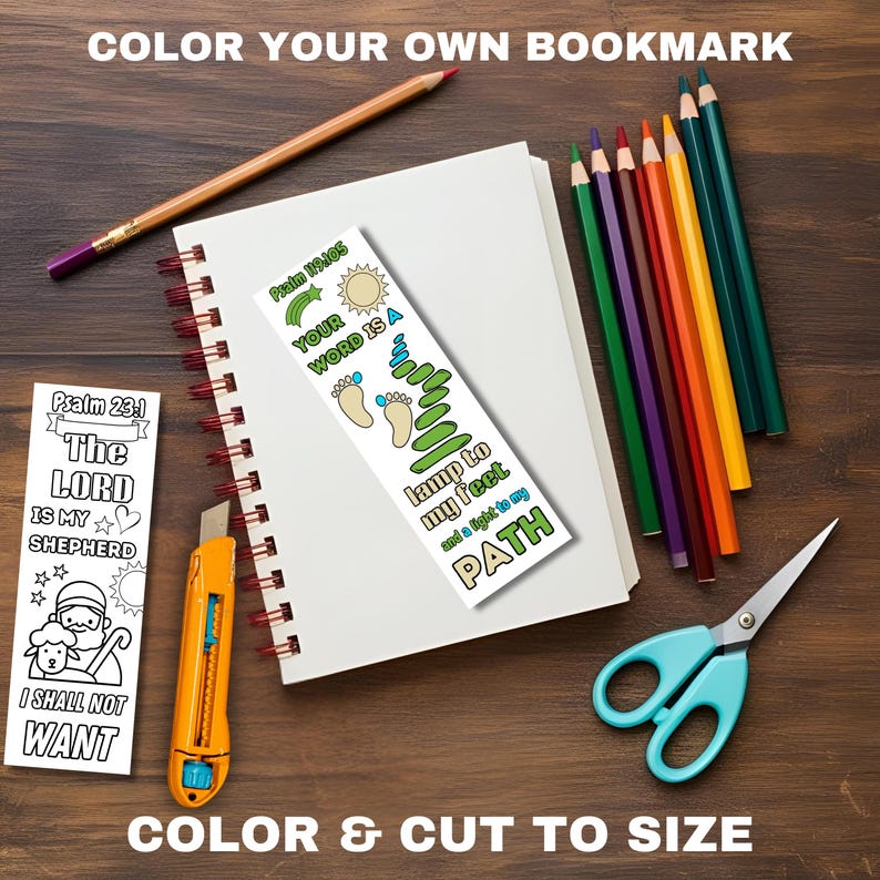 Bible Verse Coloring Bookmarks Printable: Christian Scripture, Set of 4 ...