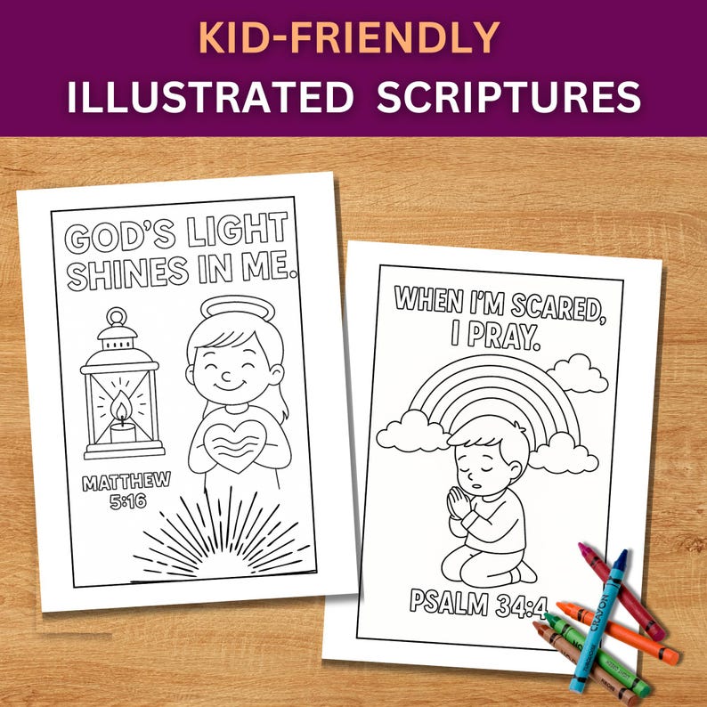 Bible Verse Coloring Pages for Kids: Anxiety Relief Scripture ...