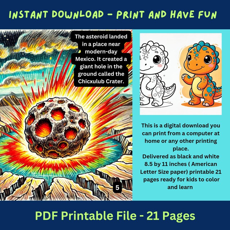 21 Dinosaurs Coloring Pages, How Dinosaurs Went Extinct Coloring Book ...