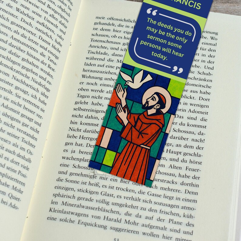 St Francis of Assisi Bookmarks: Christian Inspirational Quotes (digital ...