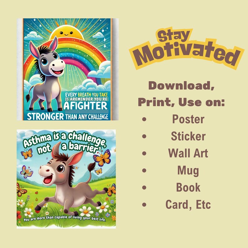 Donkey Asthma Inspirational Quotes: PNG Files (digital Download) - Etsy