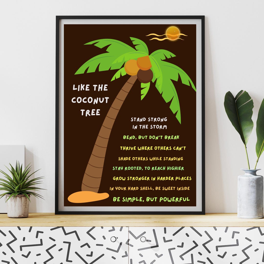 Coconut Tree Inspirational Wall Art, Coconut Tree Prints Digital ...