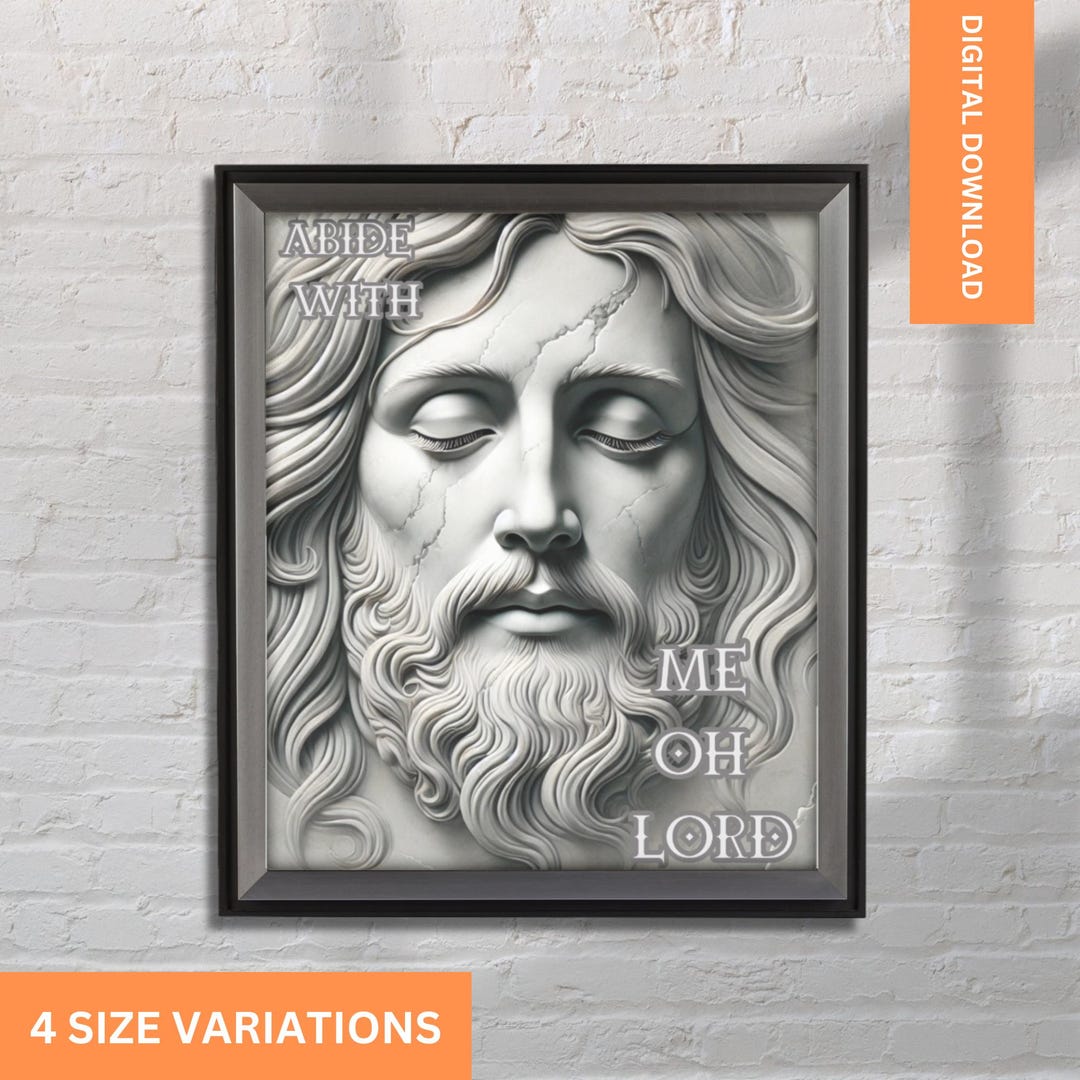 Abide With Me Oh Lord Wall Art, Scripture Passage Art, Christian Home ...