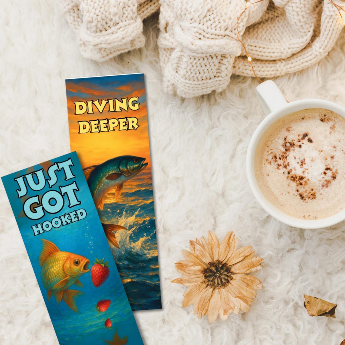 Printable Fishing Bookmarks, Nature Lover Gift (PDF, PNG) - Etsy