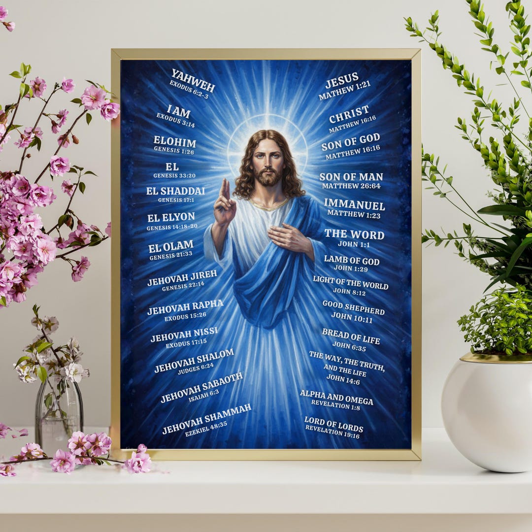 Biblical Names of God Religious Decor | Inspirational Christian Easter ...