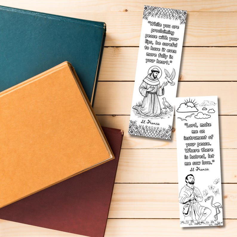 St Francis of Assisi Coloring Bookmarks: Christian Gift (digital ...