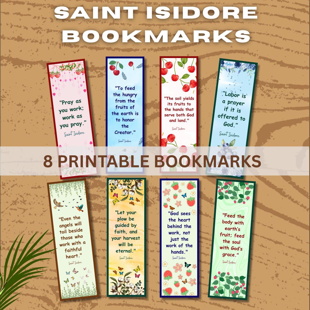 8 Saint Isidore Bookmarks PNG Digital Download, St. Isidore Catholic ...