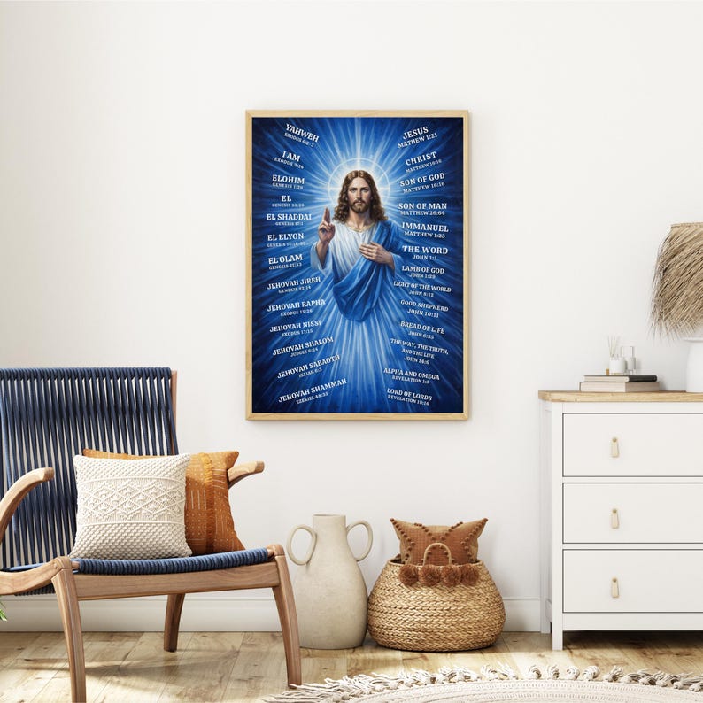 Biblical Names of God Religious Decor | Inspirational Christian Easter ...