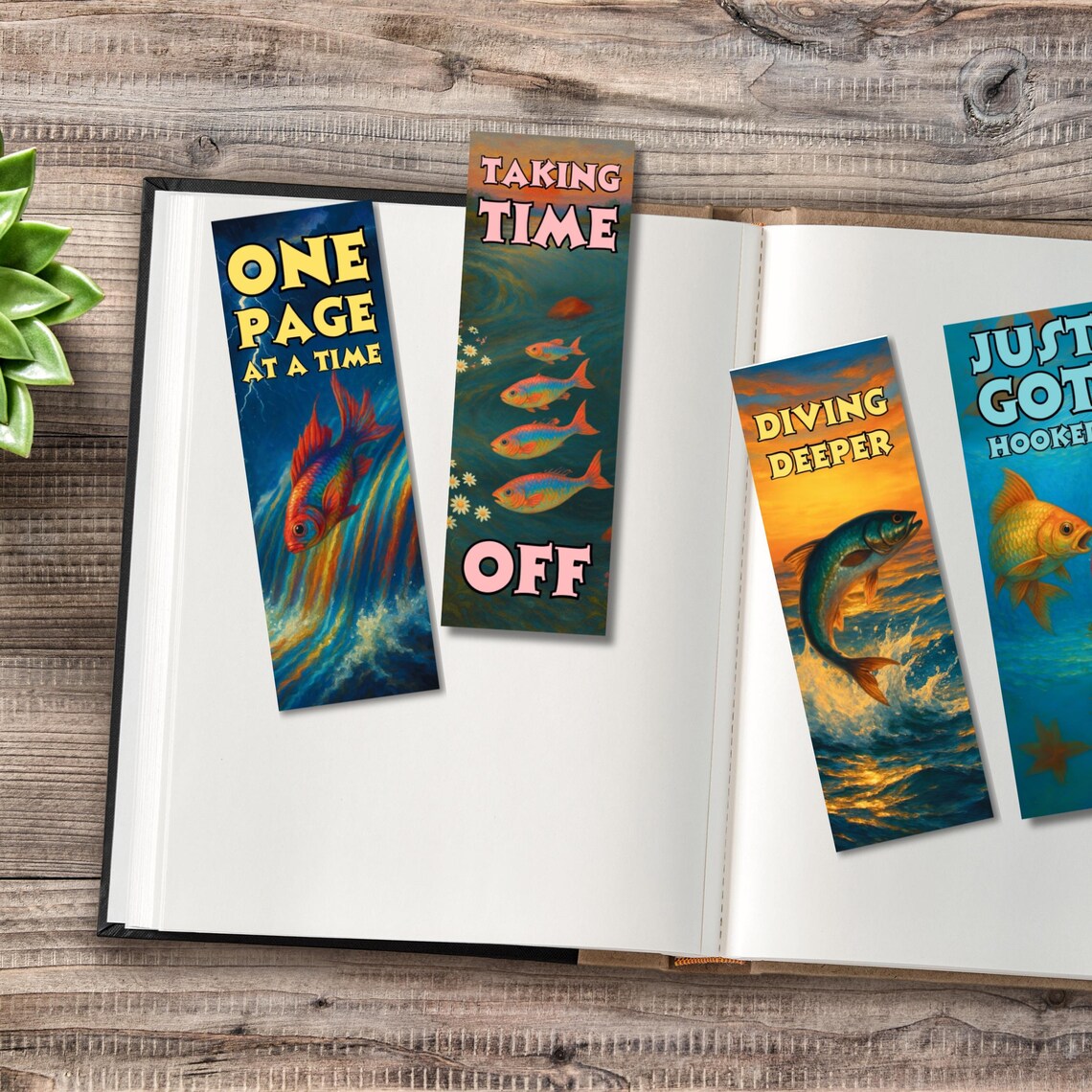 Printable Fishing Bookmarks, Nature Lover Gift (PDF, PNG) - Etsy
