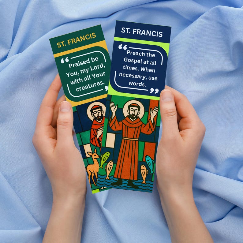 St Francis of Assisi Bookmarks: Christian Inspirational Quotes (digital ...