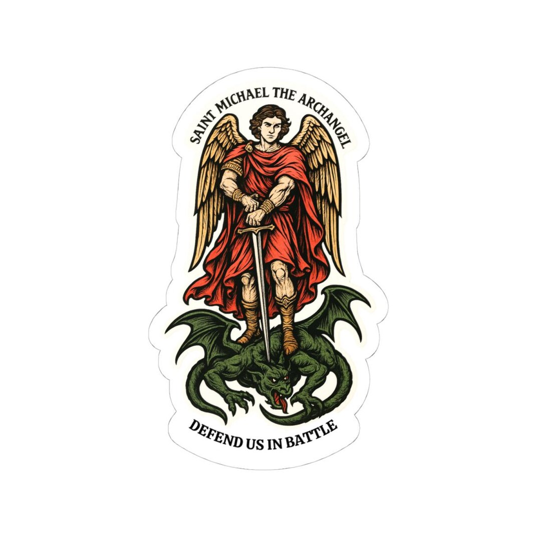 Saint Michael the Archangel Sticker, 4" St. Michael Vinyl Kiss-cut ...
