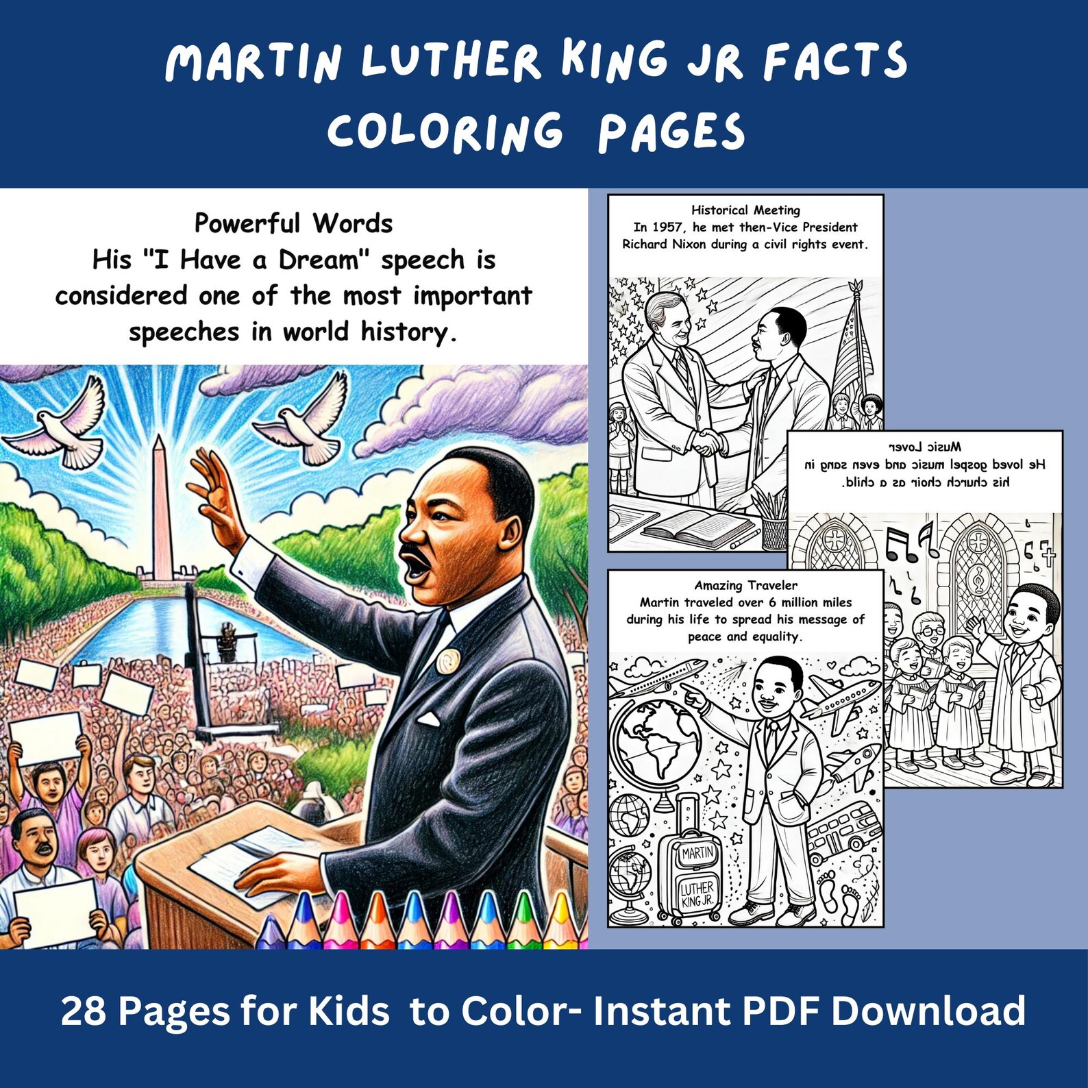 28 Martin Luther King Jr Coloring Pages for Kids, Martin Luther King Jr ...