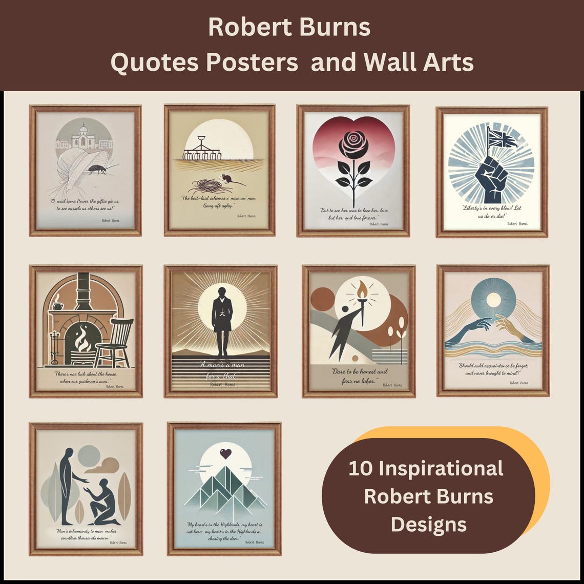 Robert Burns Quotes Posters: Scottish Heritage Wall Art (digital ...